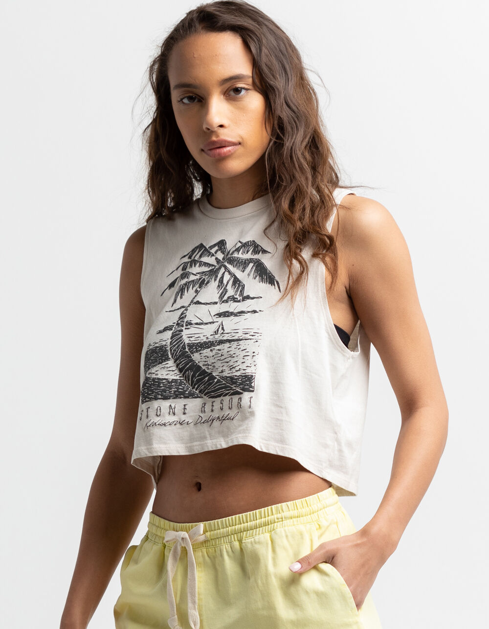 VOLCOM Stone Hour Womens Crop Tank Top - BONE | Tillys