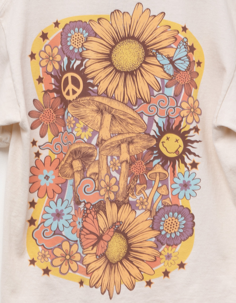 FULL TILT Mushroom Poster Girls Oversized Tee - CREAM | Tillys