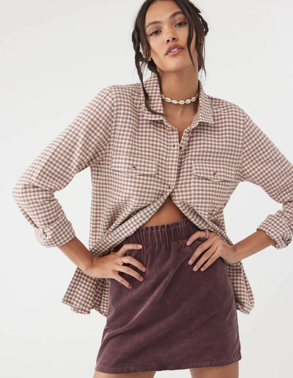 O'NEILL Nash Womens Flannel - BROWN COMBO | Tillys