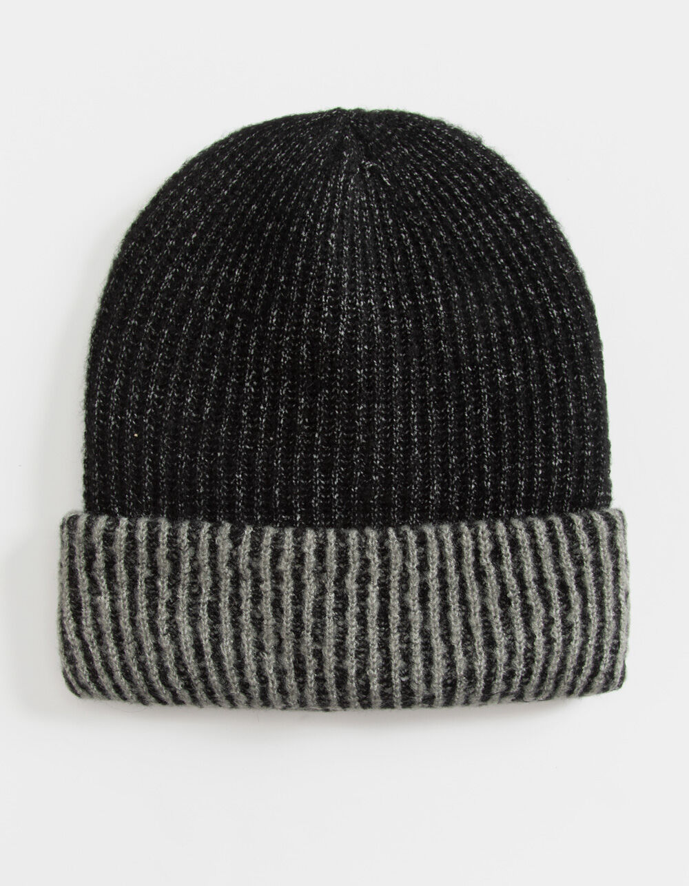 DAVID AND YOUNG Contrast Cuff Ribbed Beanie - BLACK | Tillys