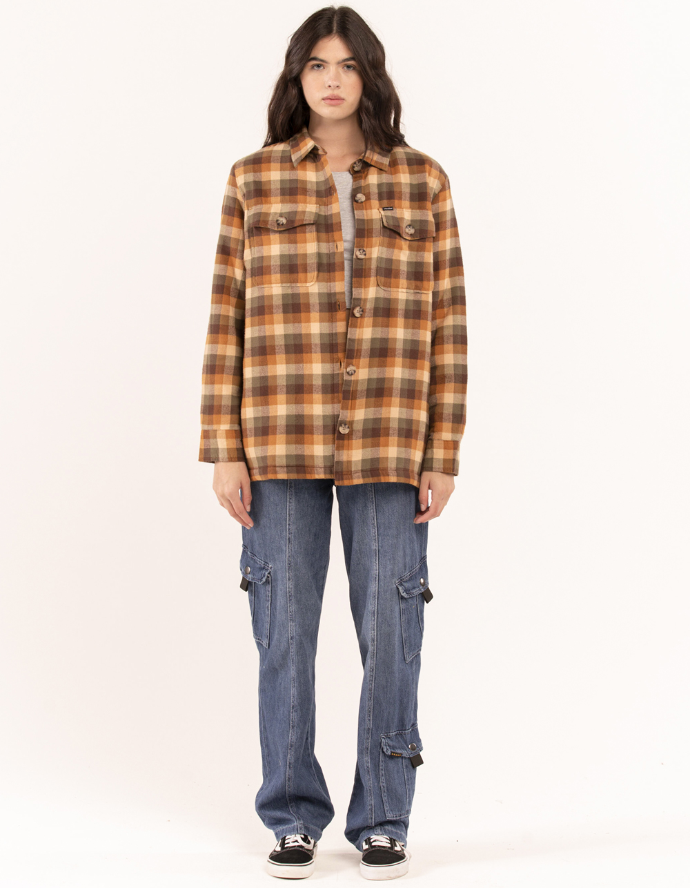 VOLCOM Womens Polar Boobear Shacket - BROWN COMBO | Tillys