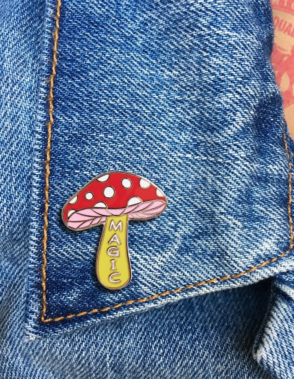 THE FOUND Magic Mushroom Enamel Pin - RED COMBO | Tillys