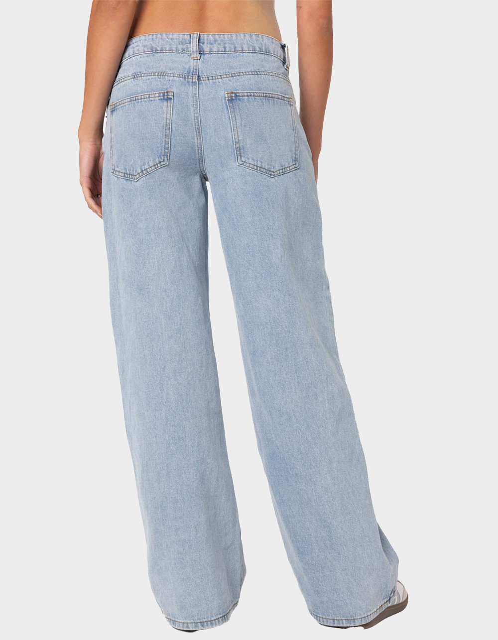 EDIKTED Raelynn Washed Low-Rise Womens Jeans - BLUE | Tillys