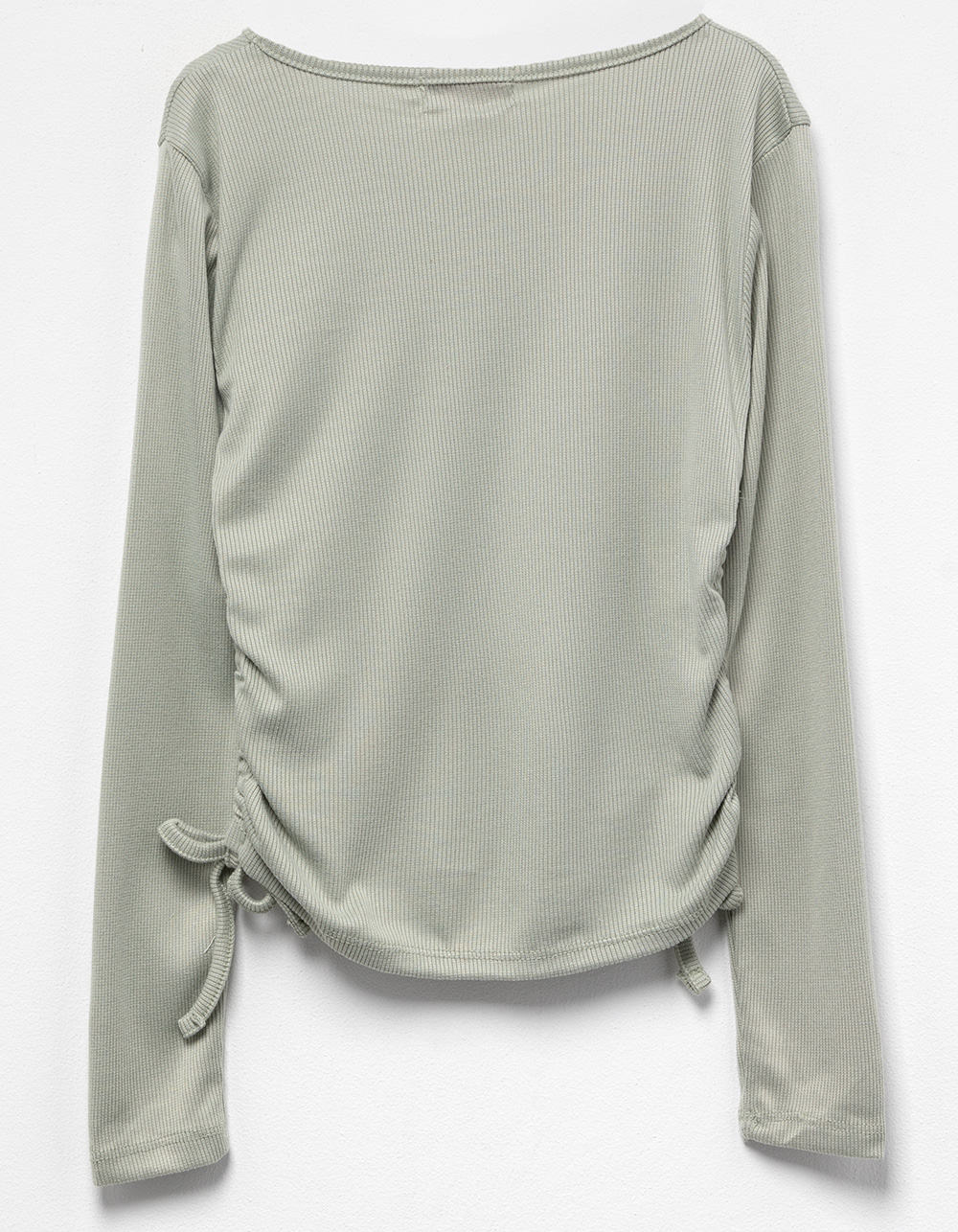 POOF Button Front Cinch Side Girls Long Sleeve Top - SAGE | Tillys
