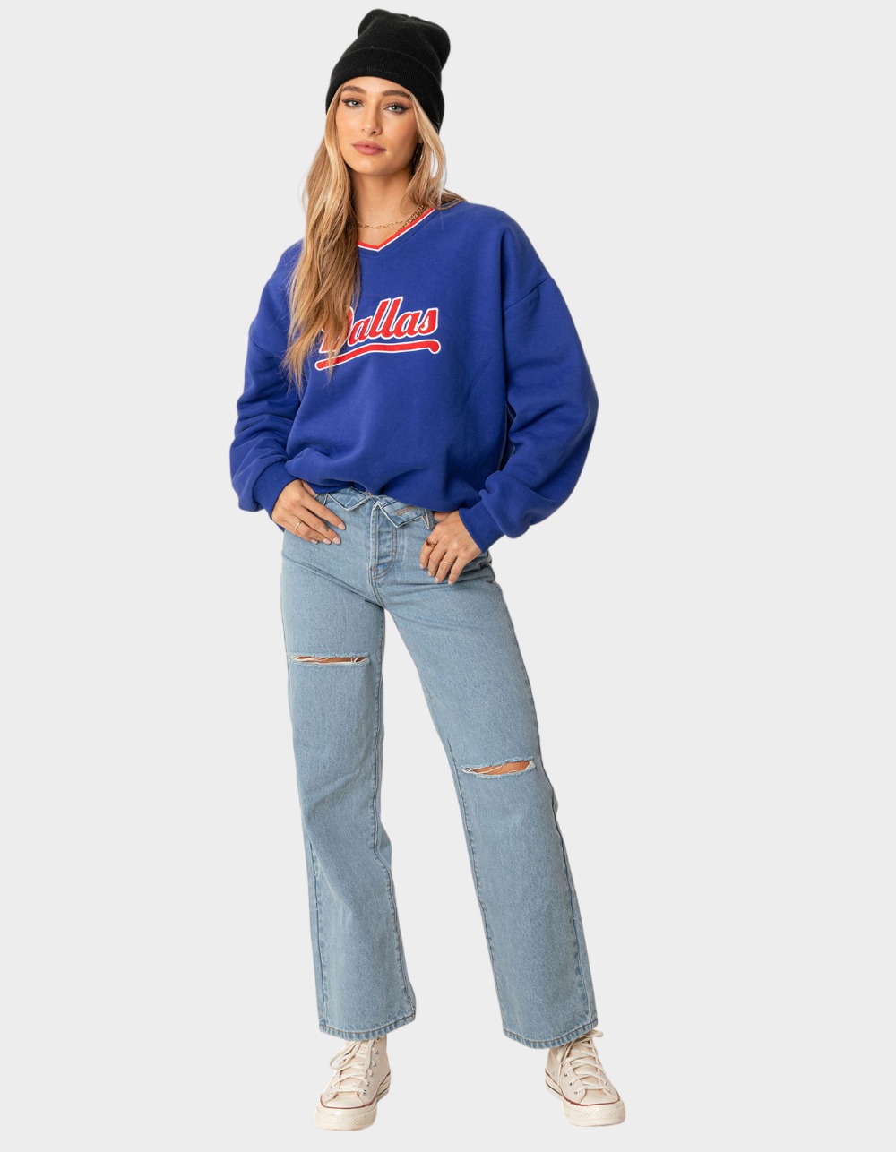 EDIKTED Dallas Sweatshirt - BLUE | Tillys