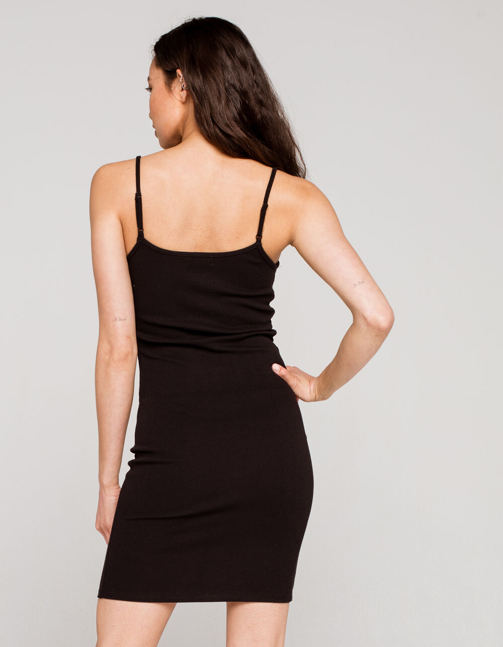 FULL TILT Solid Button Front Black Bodycon Dress - BLACK | Tillys