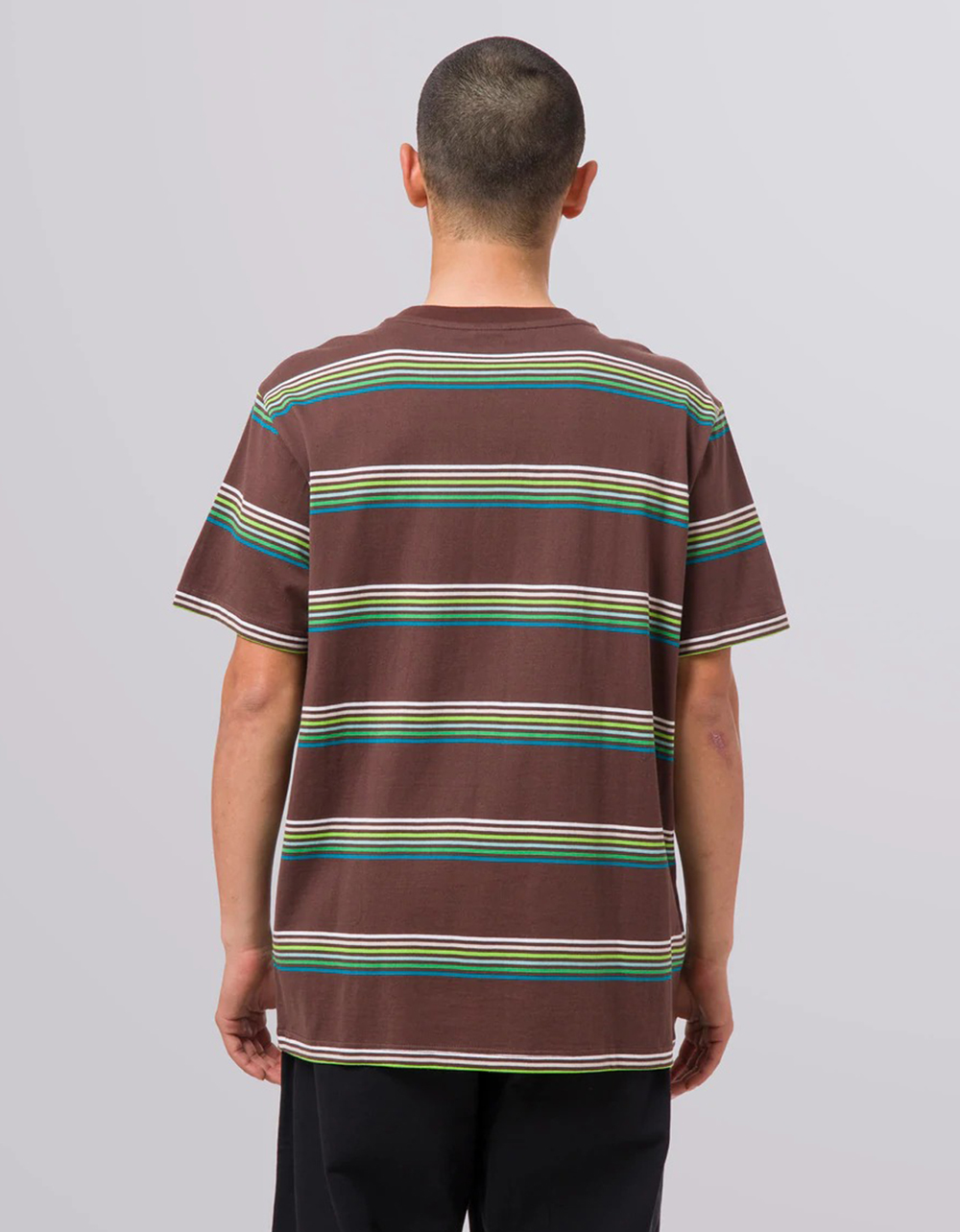 HUF Bolinas Stripe Mens Pocket Tee - BROWN | Tillys