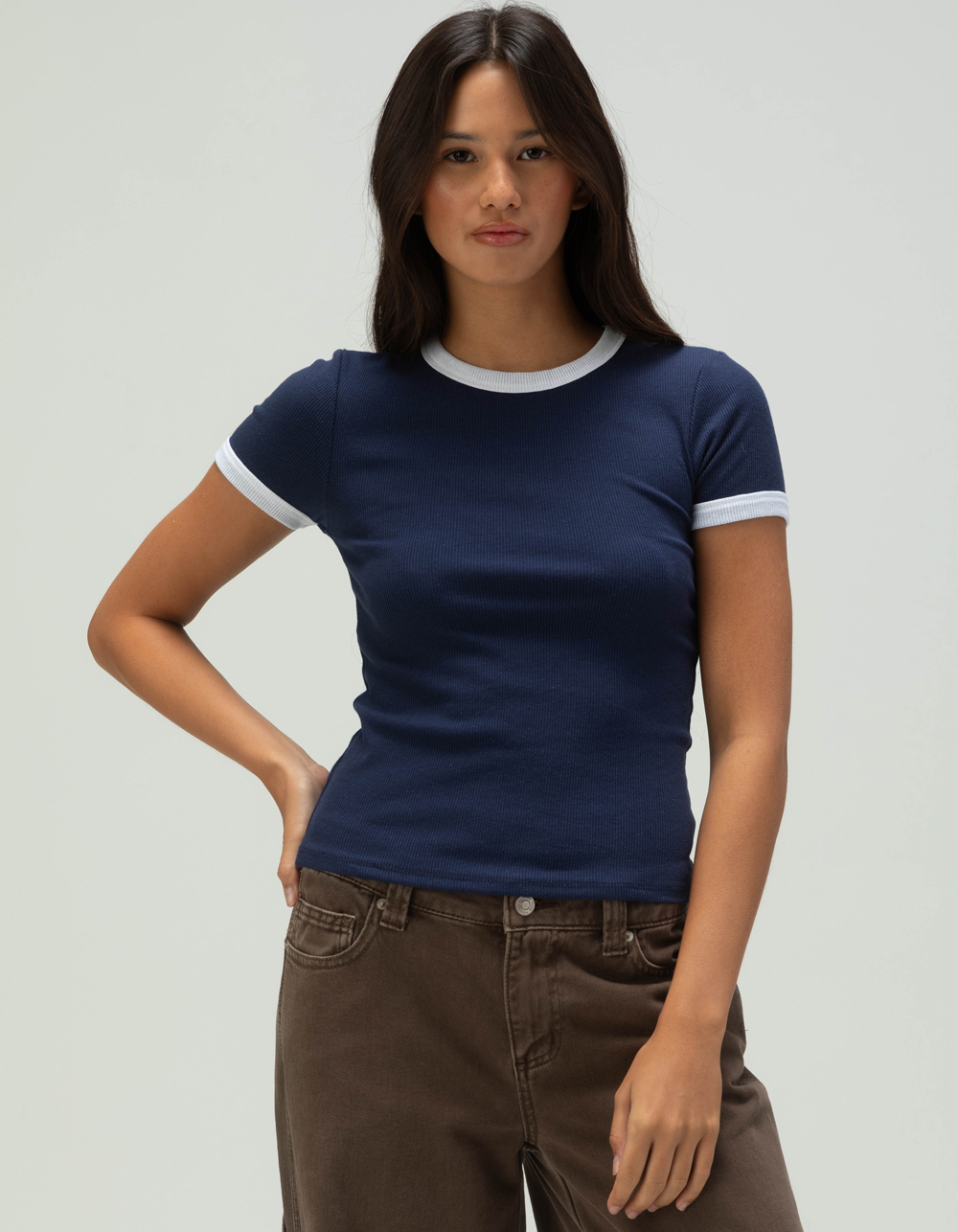 TILLYS Womens Ringer Tee - NAVY/WHITE | Tillys
