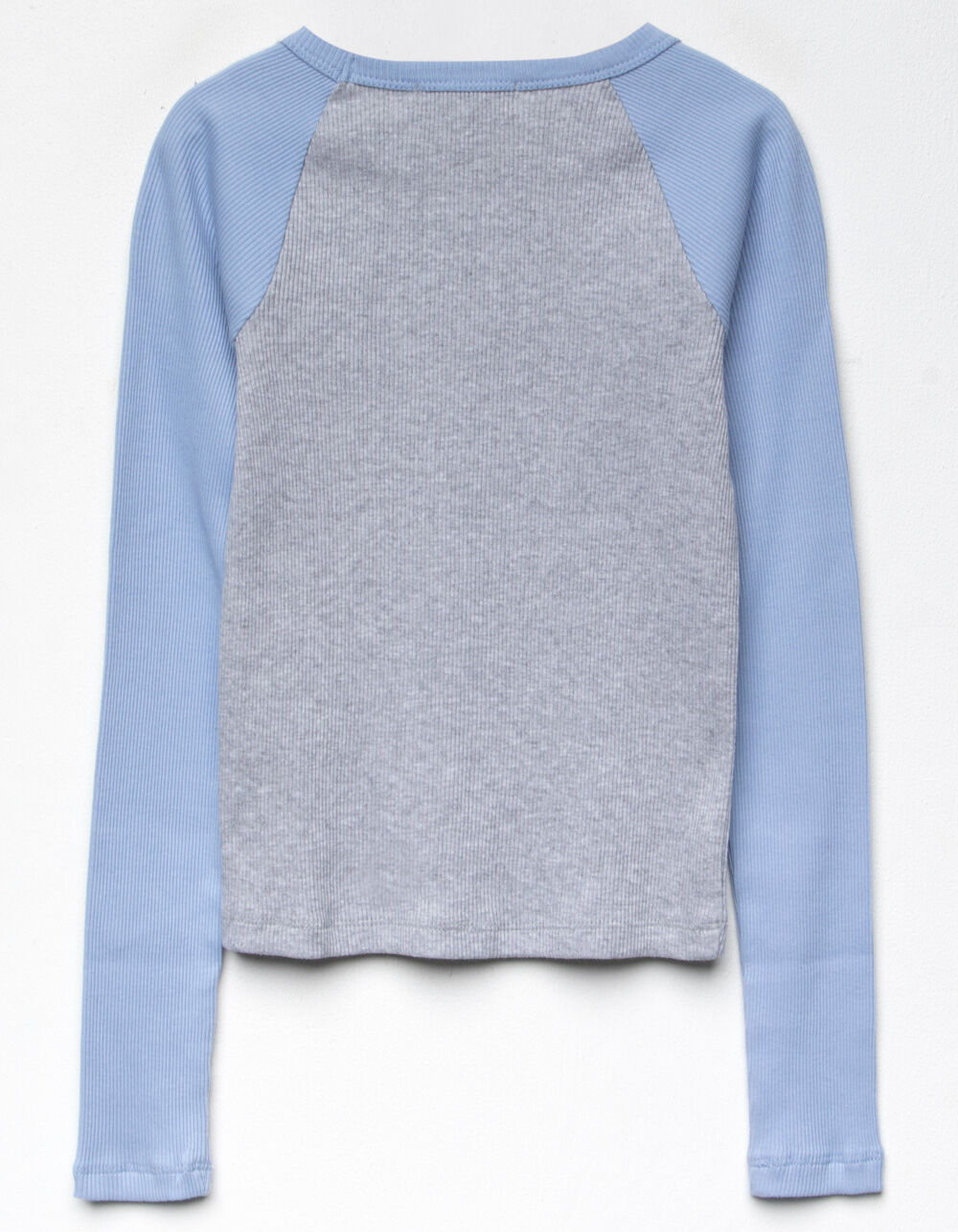 RSQ Embroidered Peace Sign Girls Raglan Tee - BLUE/GRAY | Tillys