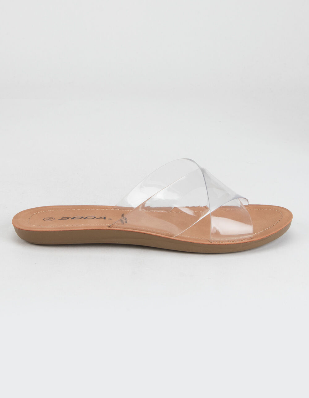 SODA Crisscross Womens Clear Slide Sandals - CLEAR | Tillys