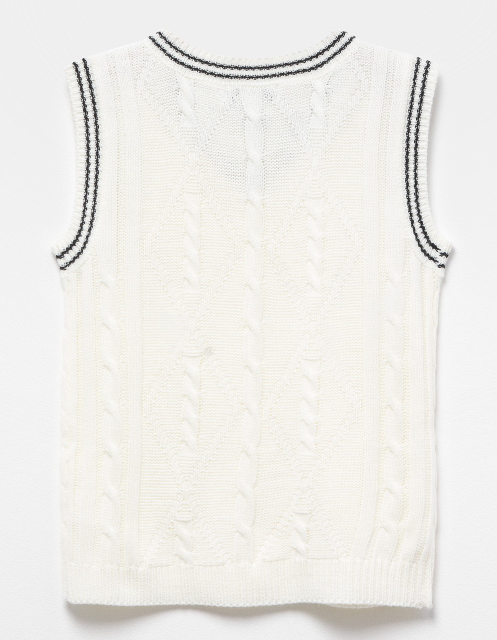 RSQ Girls Oversized Cable Knit Varsity Vest - CREAM | Tillys