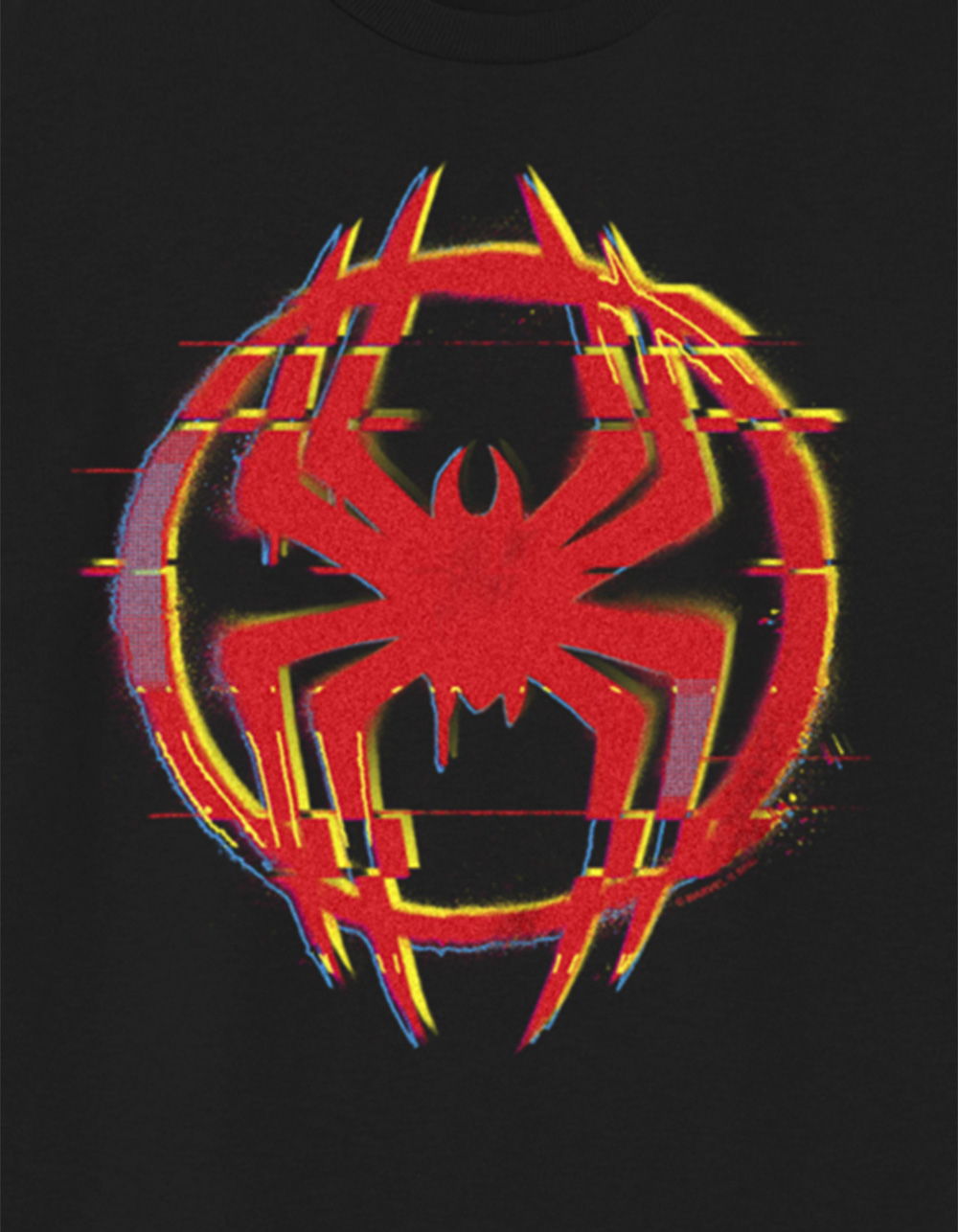 SPIDERMAN Glitch Logo Unisex Kids Tee - BLACK | Tillys