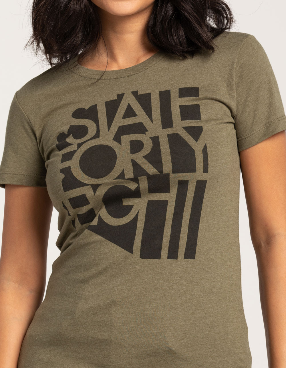 STATE FORTY EIGHT Classic Crew Neck Womens Tee - ARMY | Tillys