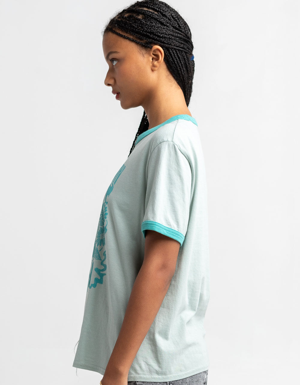 VOLCOM Truly Ringer Womens Tee - LIGHT BLUE | Tillys
