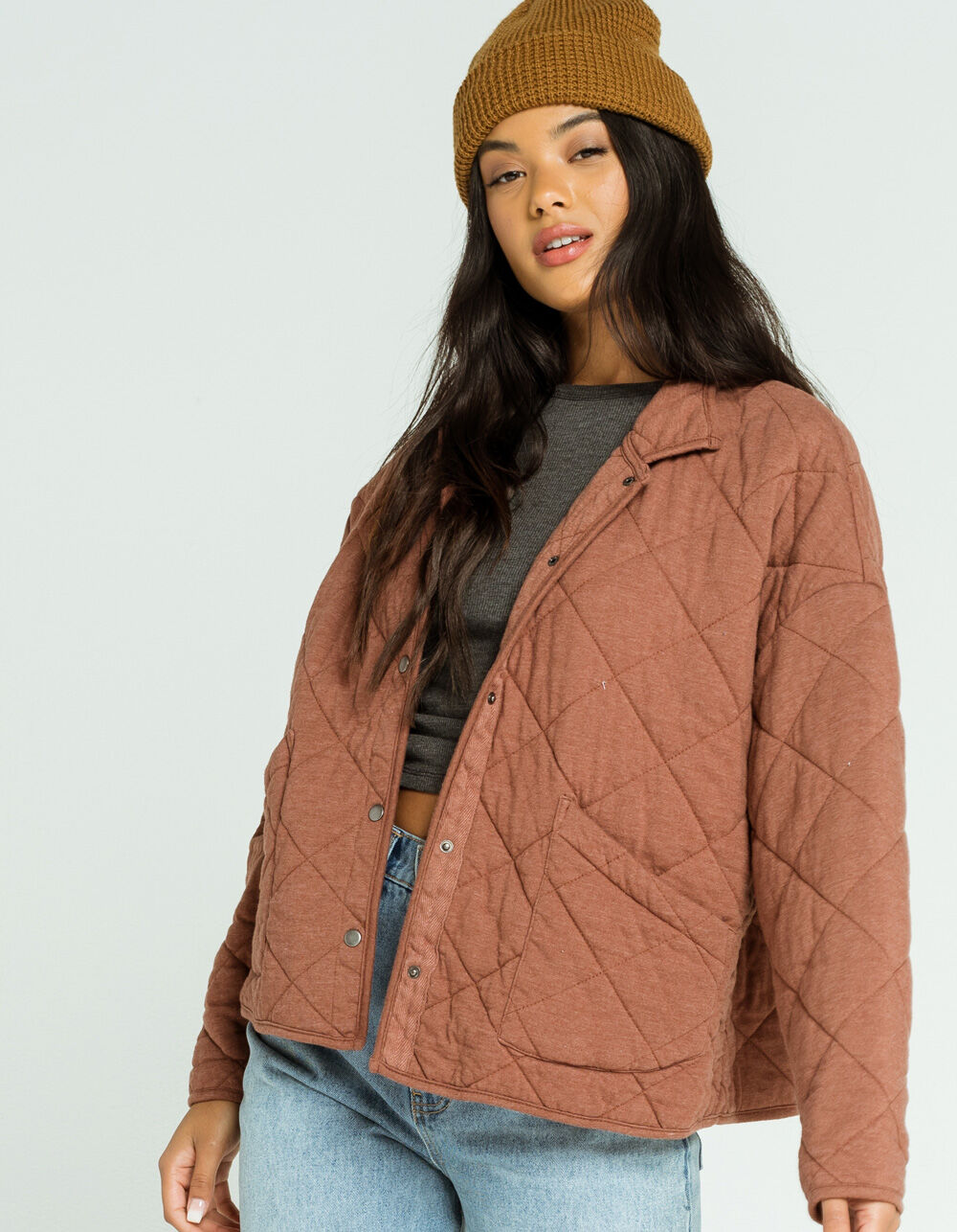 WEST OF MELROSE All The Feels Womens Rust Quilted Jacket - RUST | Tillys