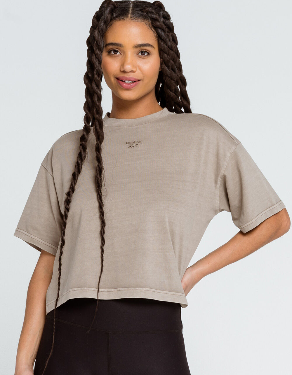 REEBOK Classics Natural Dye Womens Light Brown Crop Tee - LIGHT BROWN ...