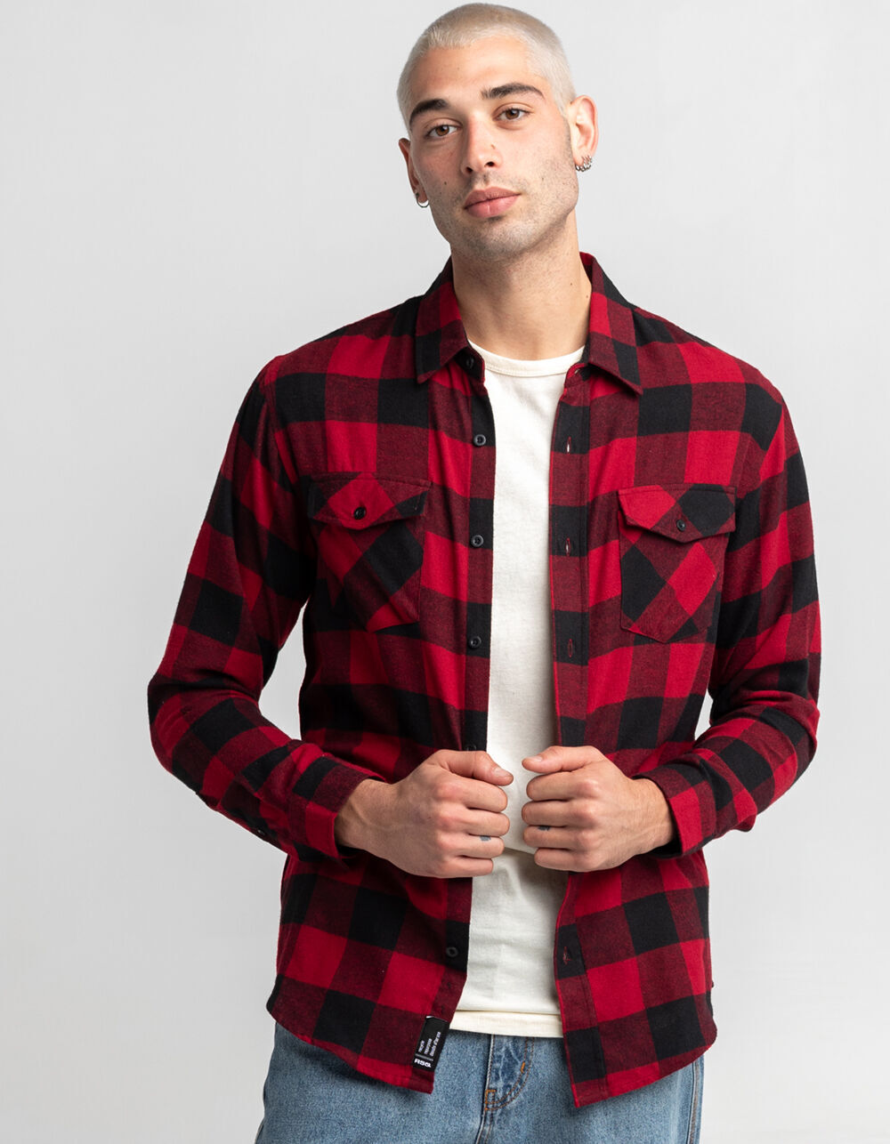 RSQ Mens Red Buffalo Flannel - RED / BLACK | Tillys