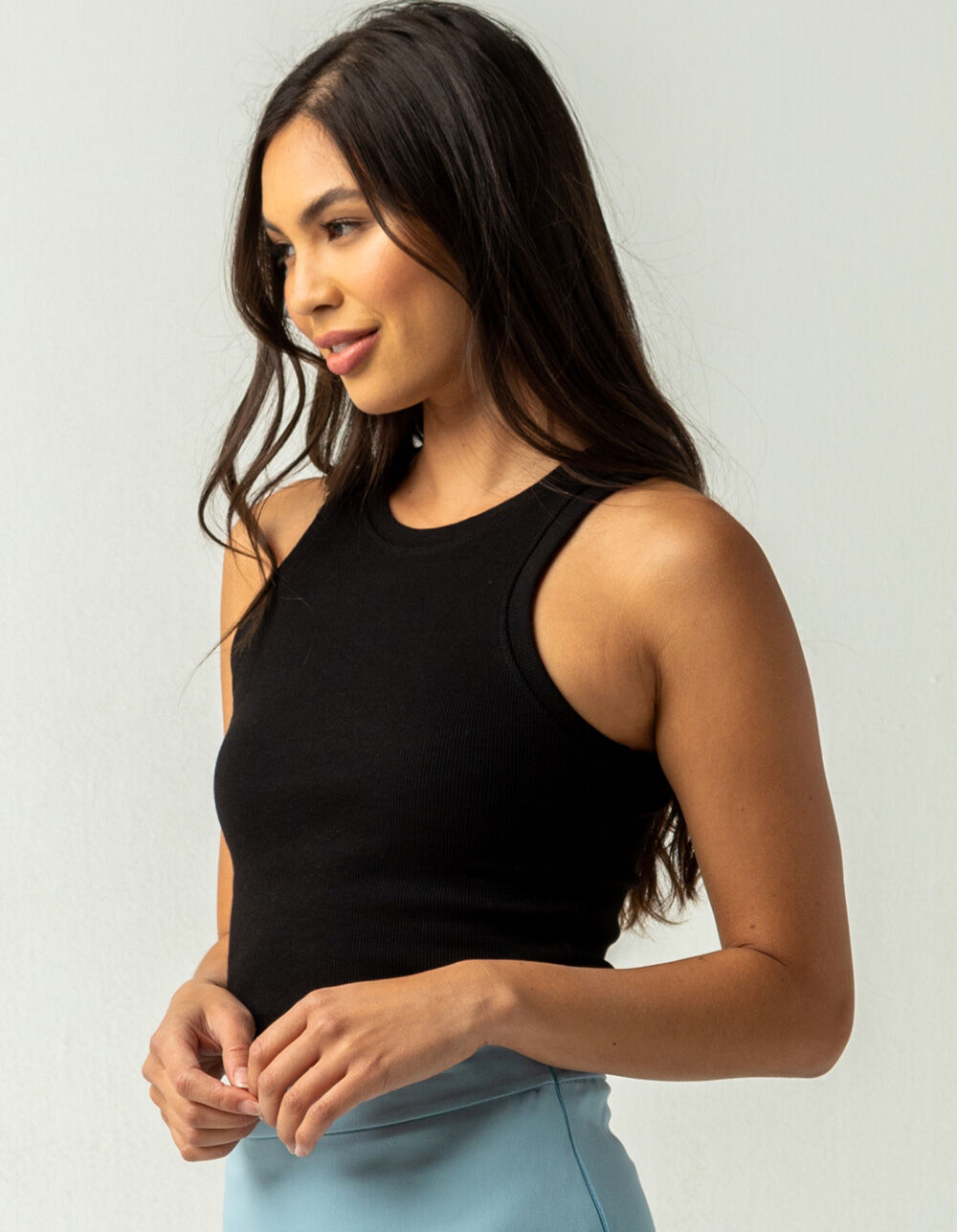 FULL TILT Essentials High Neck Womens Tank Top - BLACK | Tillys