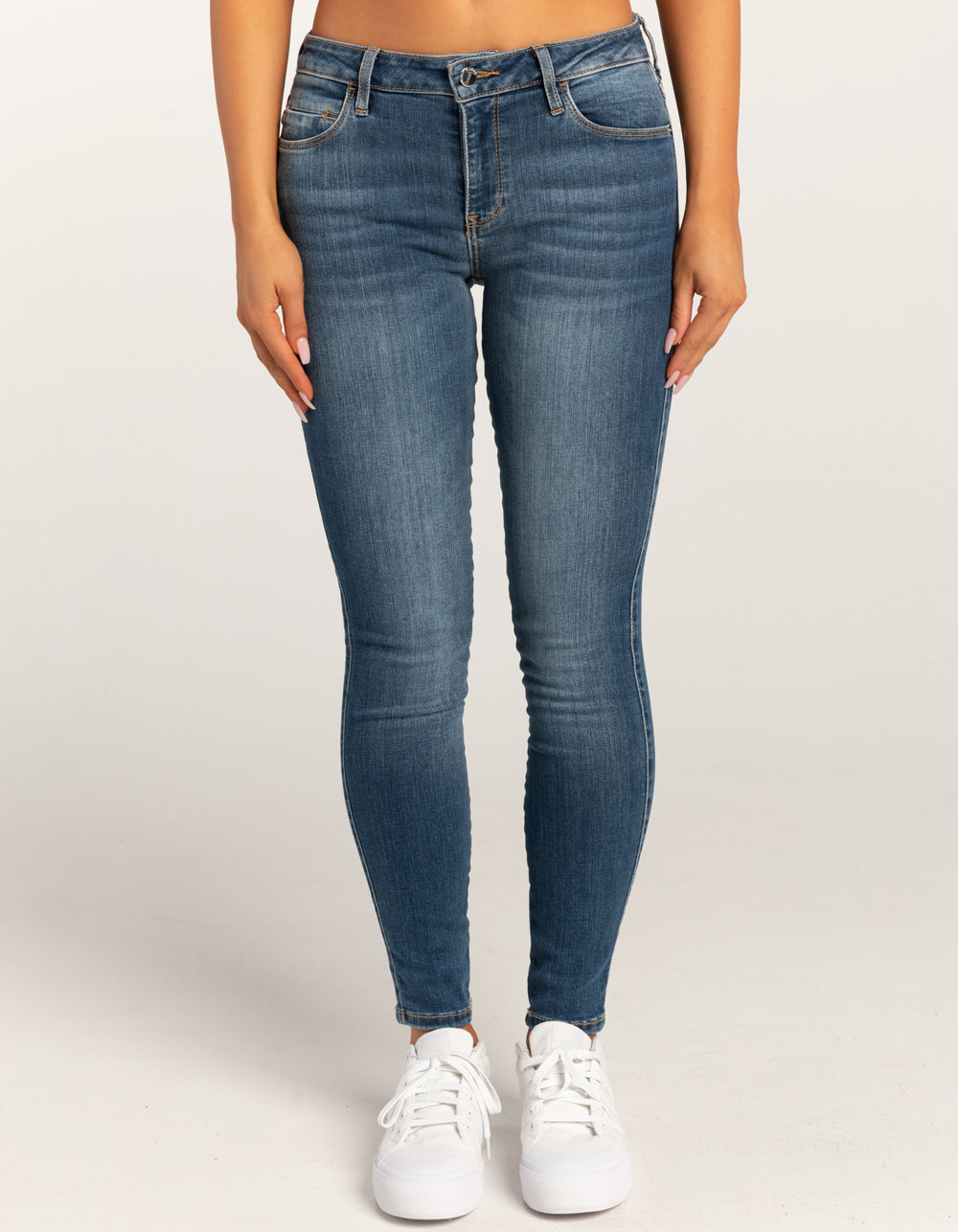 Guess Sexy Curve Mid Rise Skinny Womens Jeans Dark Wash Tillys