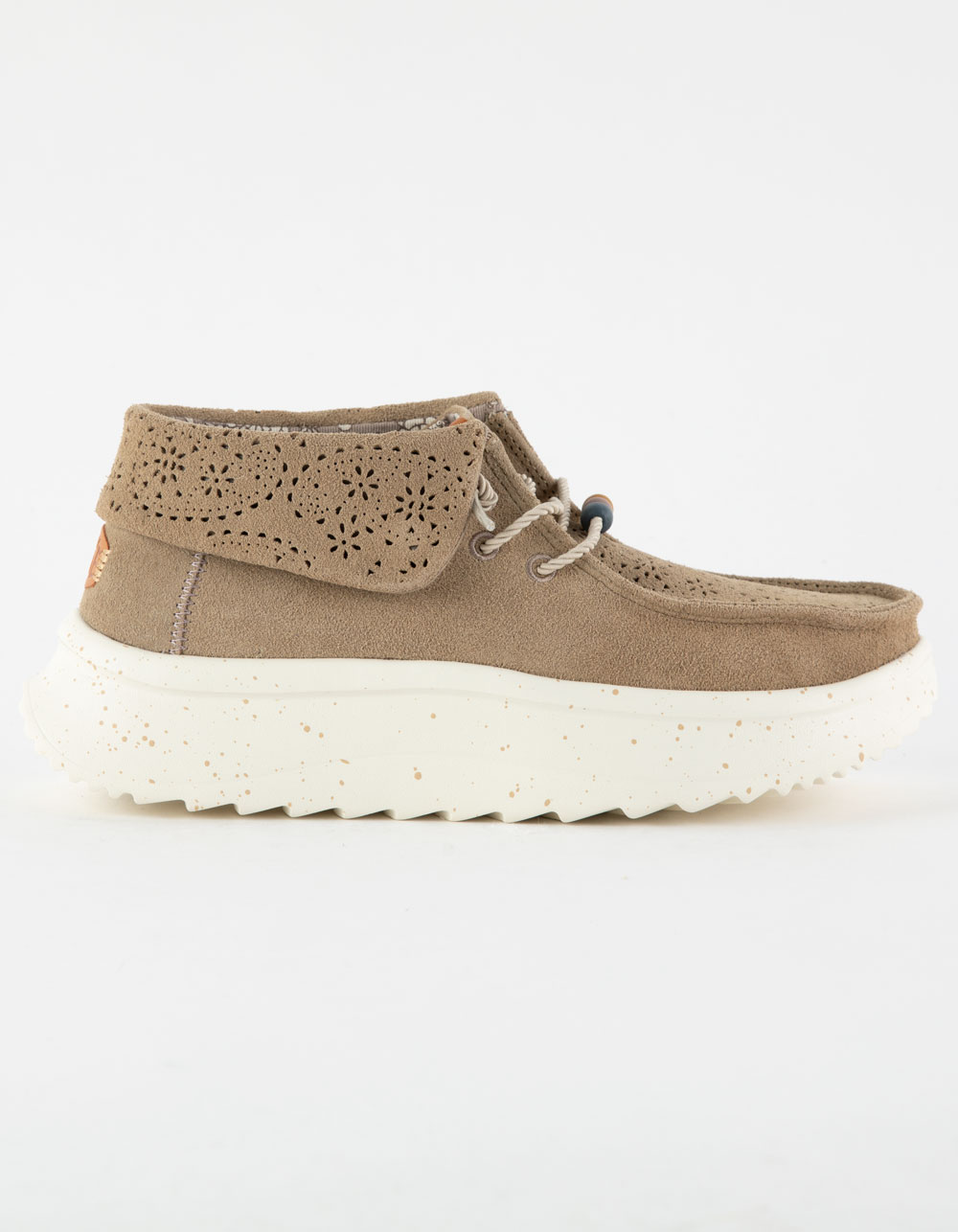 HEY DUDE Wendy Peak Fold Womens Suede Slip On Boots - BROWN/KHAKI | Tillys