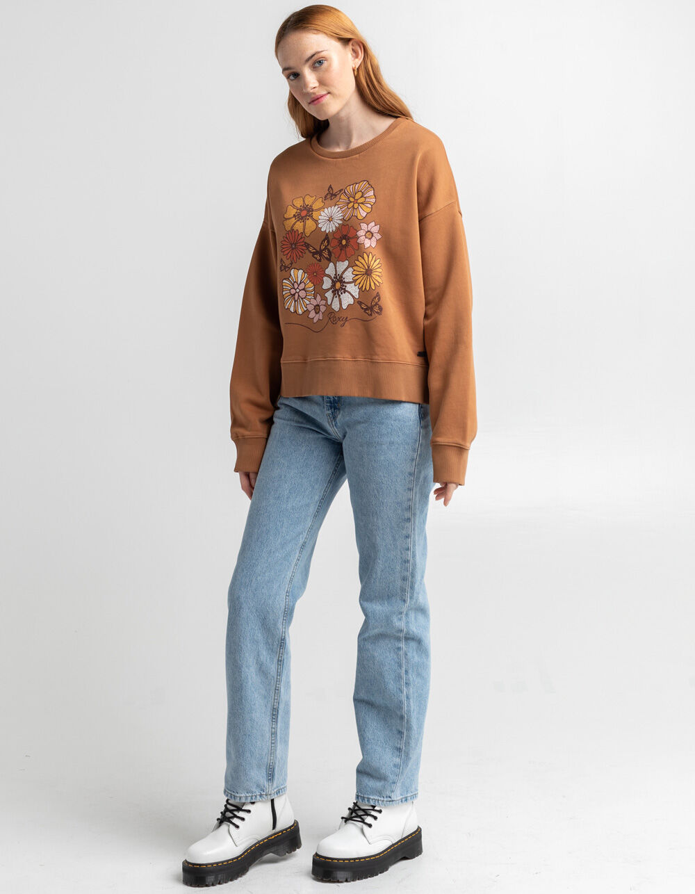 ROXY Flower Womens Oversized Sweatshirt - ACORN | Tillys