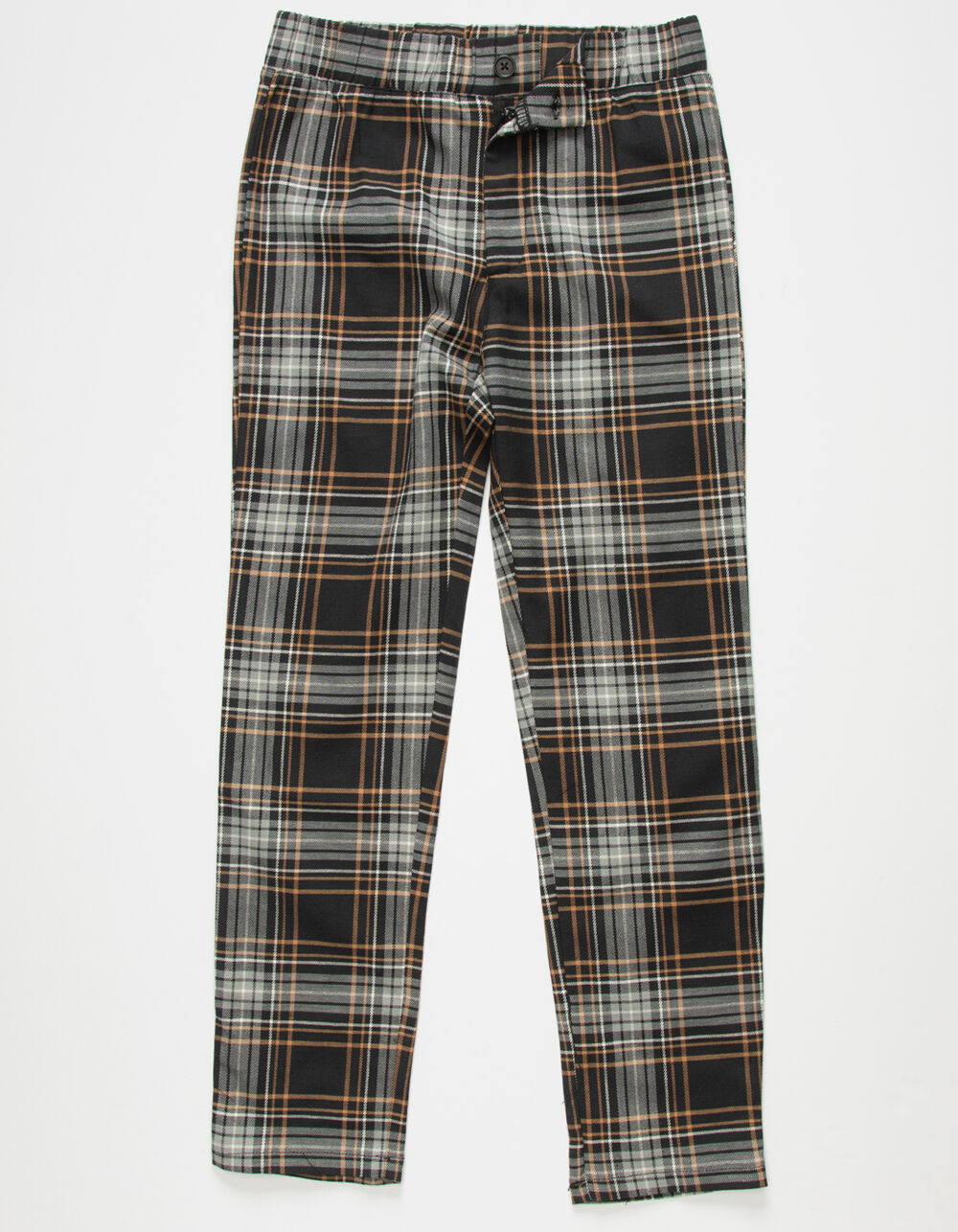 FULL TILT Plaid Girls Stretch Pants - BLACK/KHAKI | Tillys