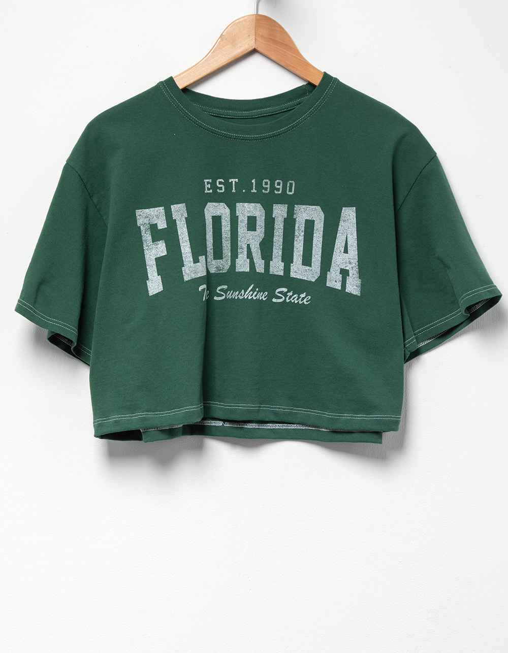 FULL TILT Florida Womens Crop Tee - GREEN | Tillys