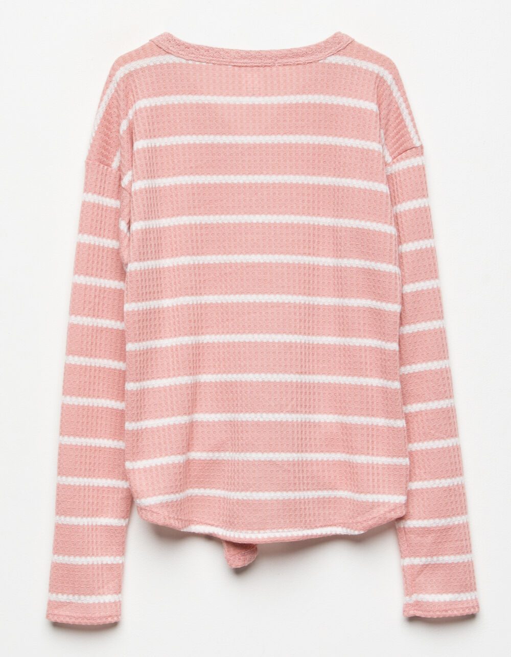WHITE FAWN Stripe Button & Tie Front Blush Girls Thermal - BLUSH | Tillys