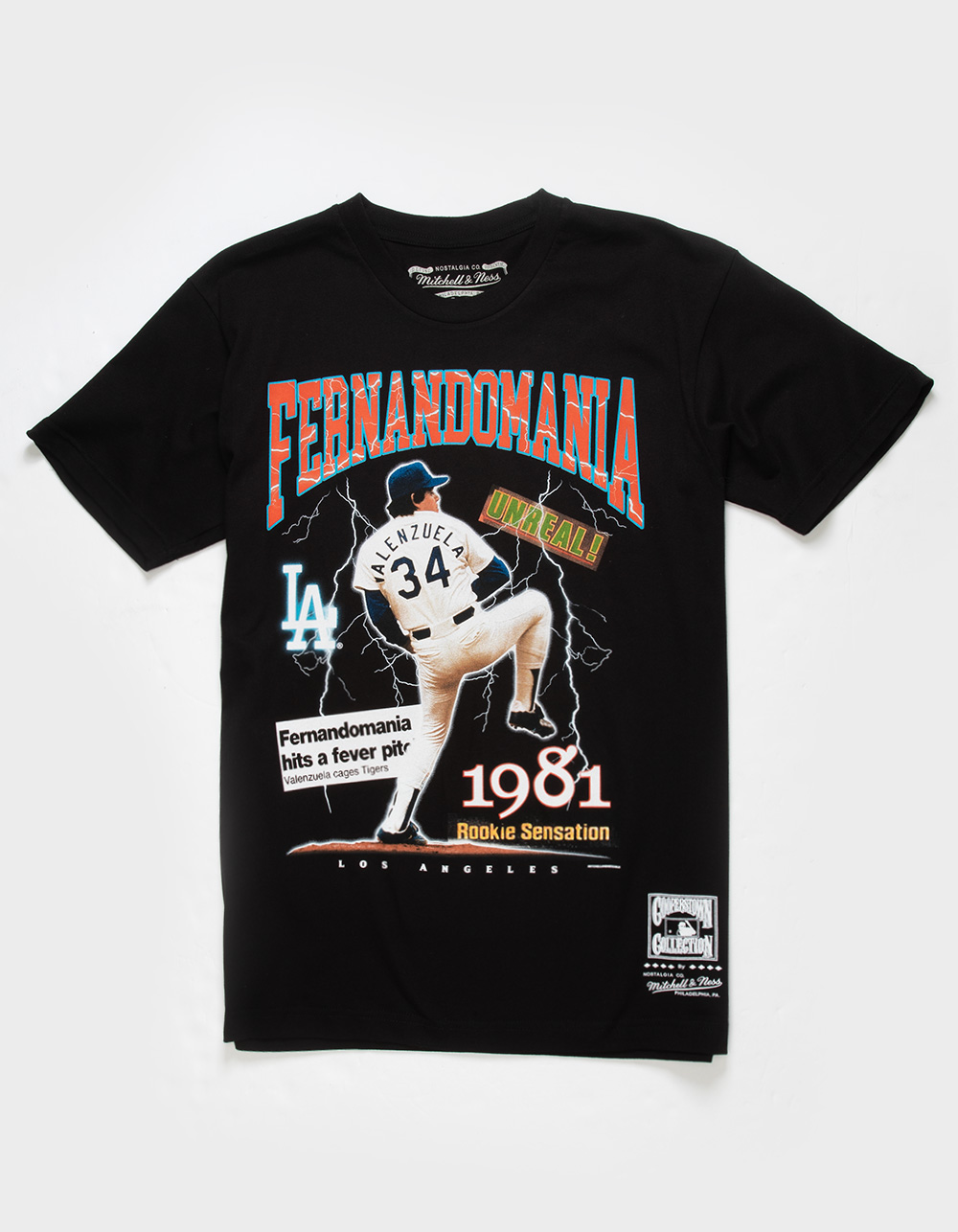MITCHELL & NESS Fernandomania Mens Tee - BLACK | Tillys