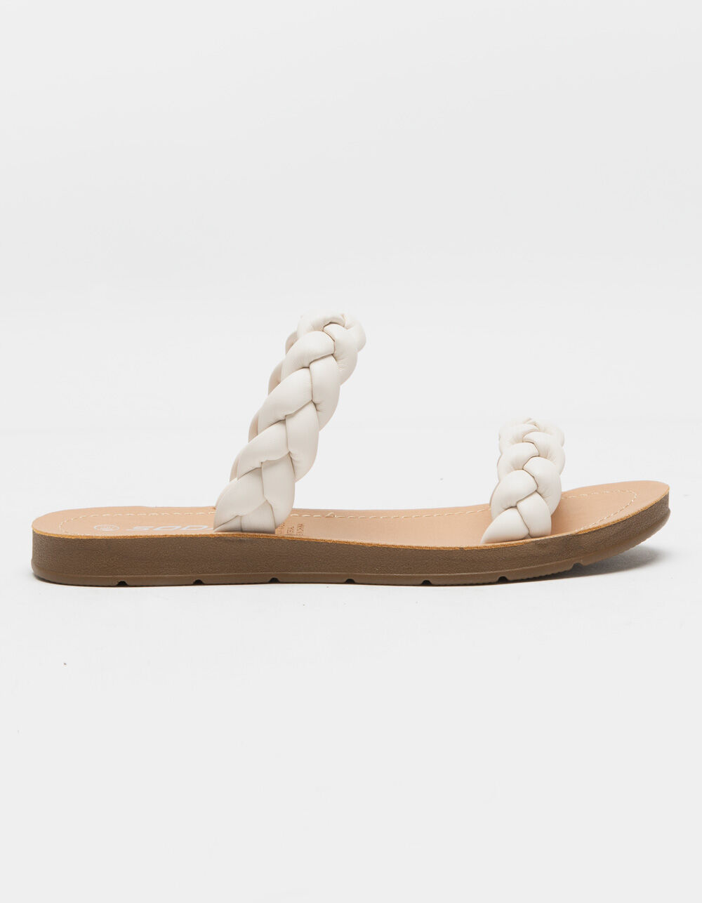 SODA Braided Dual Strap Womens Bone Slide Sandals - BONE | Tillys